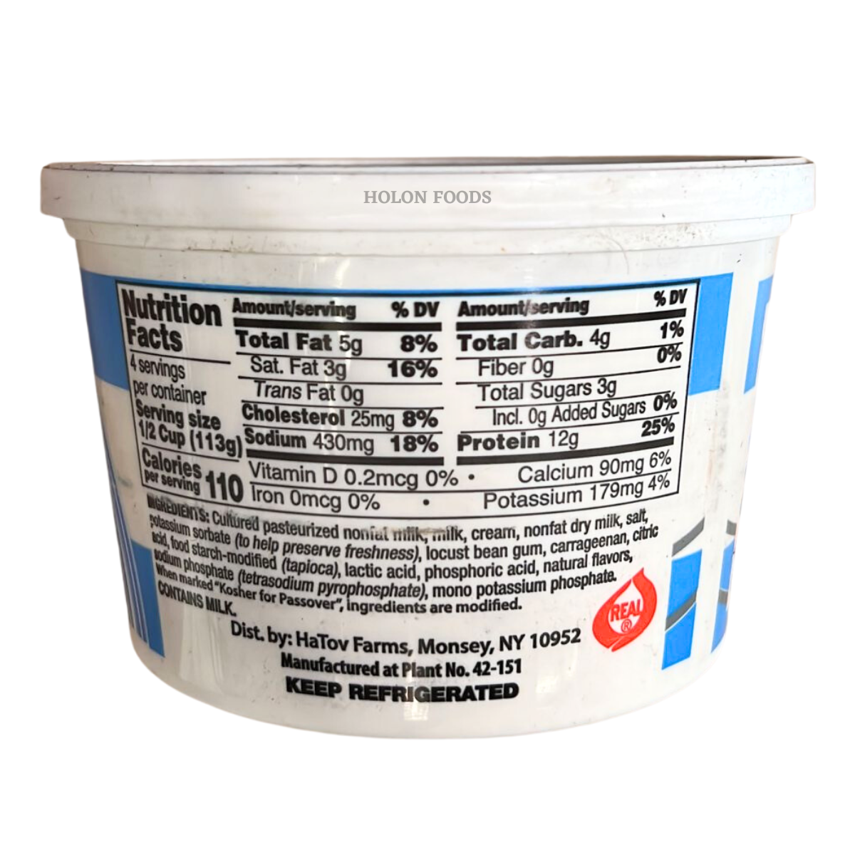Buy Hatov Cottage Cheese 16 oz | Holon Kosher Foods | Imported Israeli ...