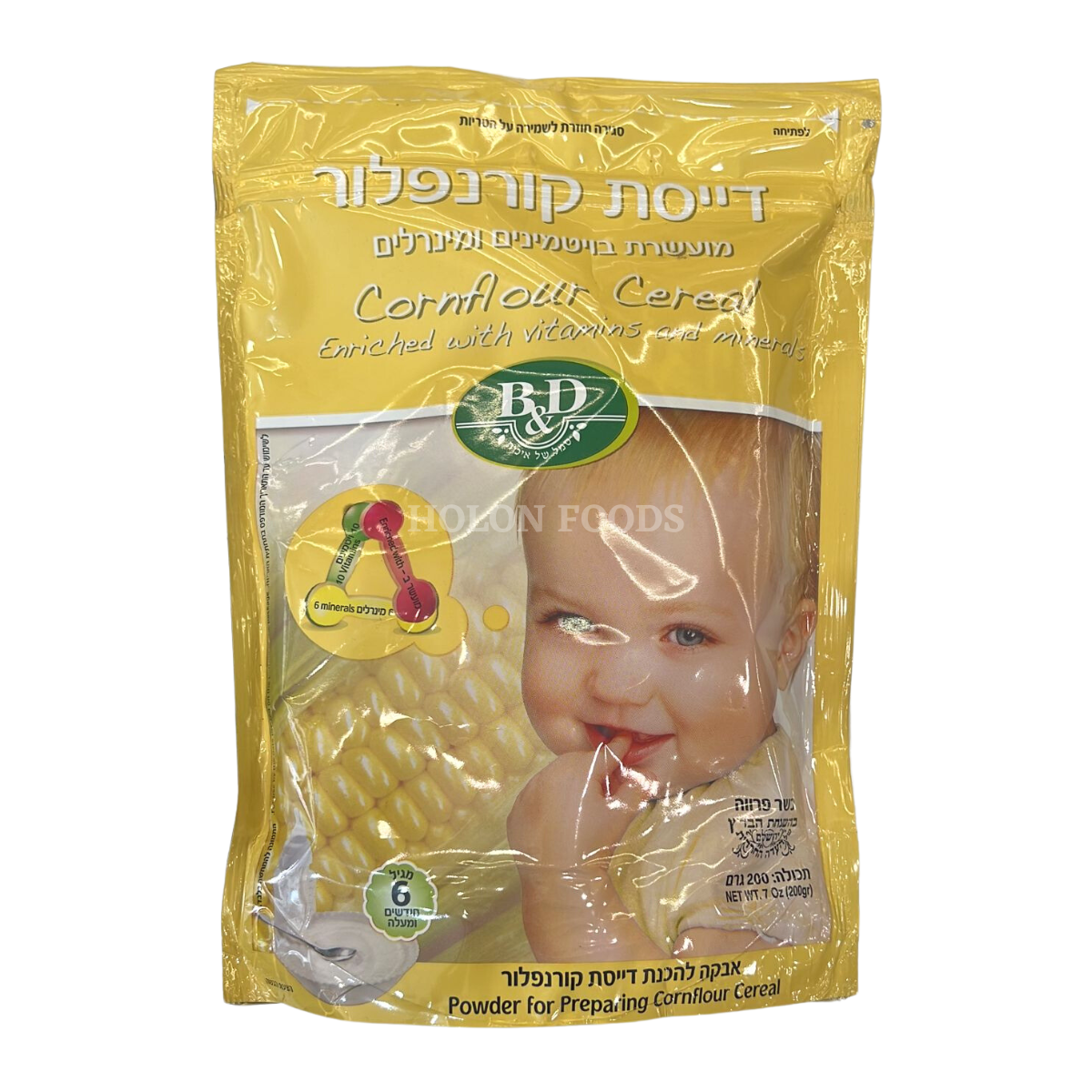 Order B&D Baby Corn Flour Cereal 7 oz online | Holon Kosher Foods ...