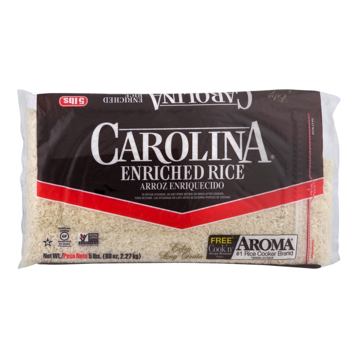 Shop Carolina Enriched Rice Extra Long Grain 5 lbs | Holon Kosher Foods ...