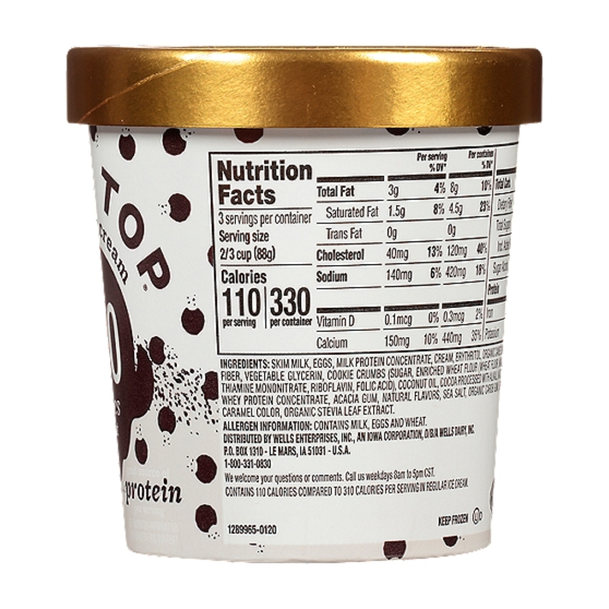 Buy Halo Top Cookies & Cream Ice Cream Dairy 16 oz | Holon Kosher Foods ...