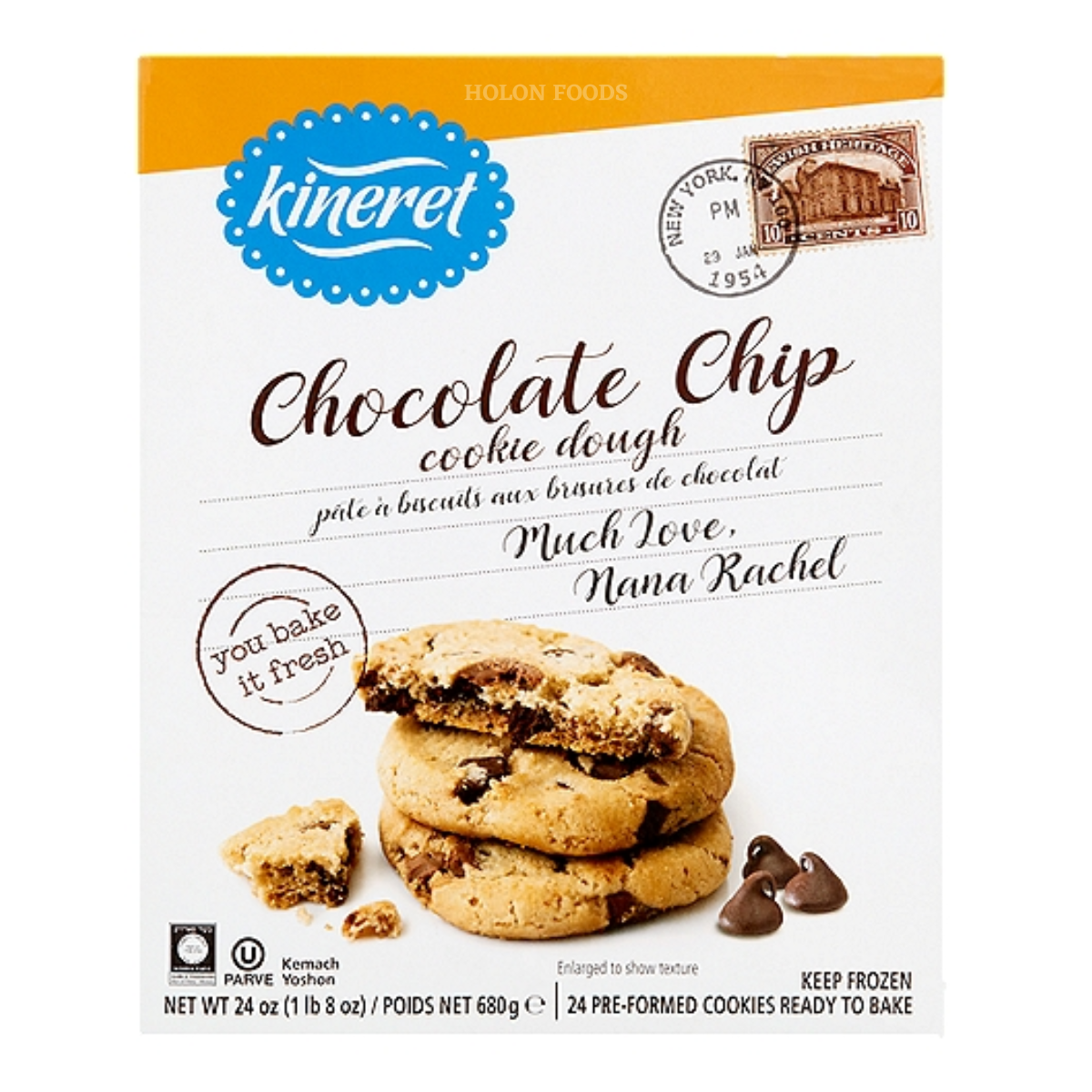 Buy Kineret Chocolate Chip Cookie Dough 24 oz | Holon Kosher Foods ...