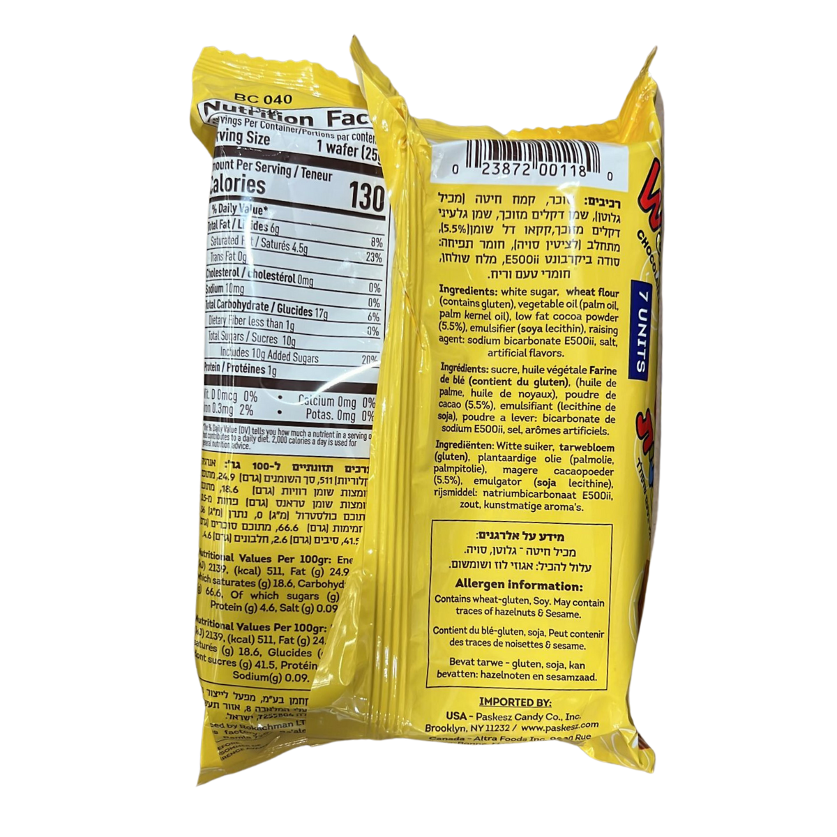 Order Man Chocolate Covered Wafers 7 ct online | Holon Kosher Foods ...
