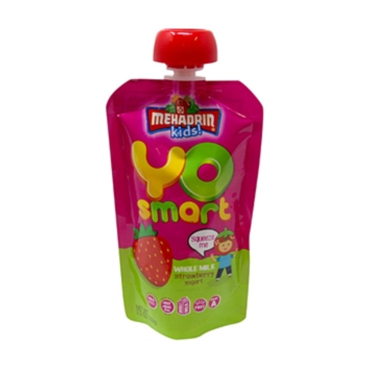 Shop Mehadrin Kids Yo Smart Whole Milk Strawberry Yogurt 3.5 oz | Holon ...