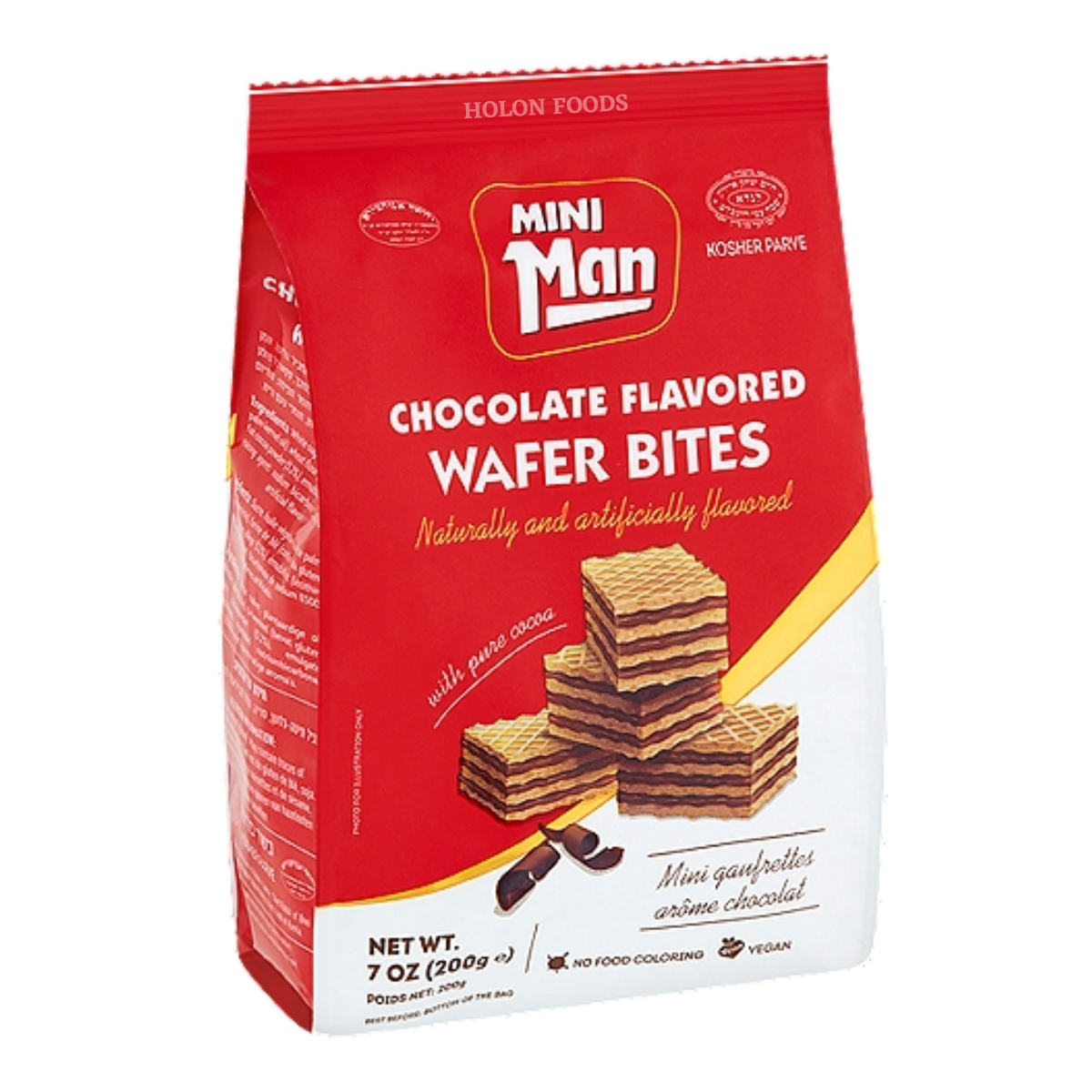 Shop Mini Man Chocolate Flavored Wafer Bites 7 oz | Holon Kosher Foods ...