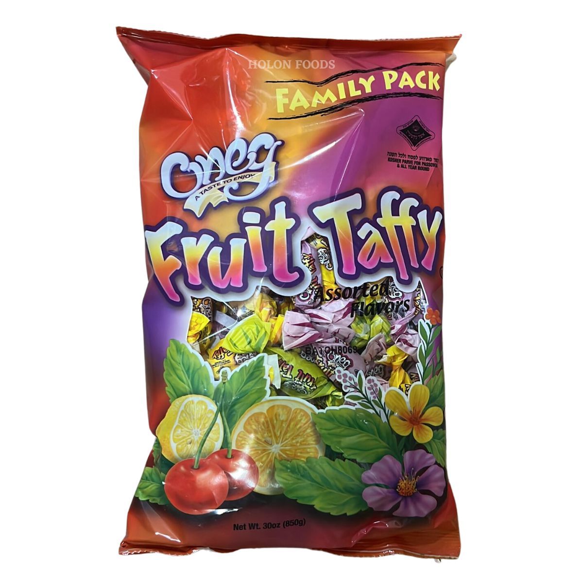 Shop Oneg Fruit Taffy Assorted Flavors 30 oz | Holon Kosher Foods ...