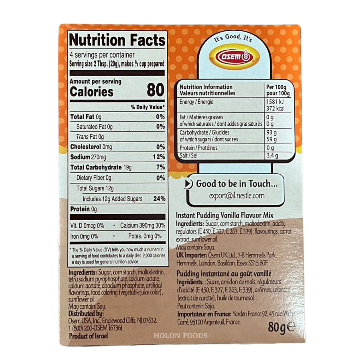 Order Osem Instant Pudding Vanilla Flavor Mix 2.8 oz online | Holon ...