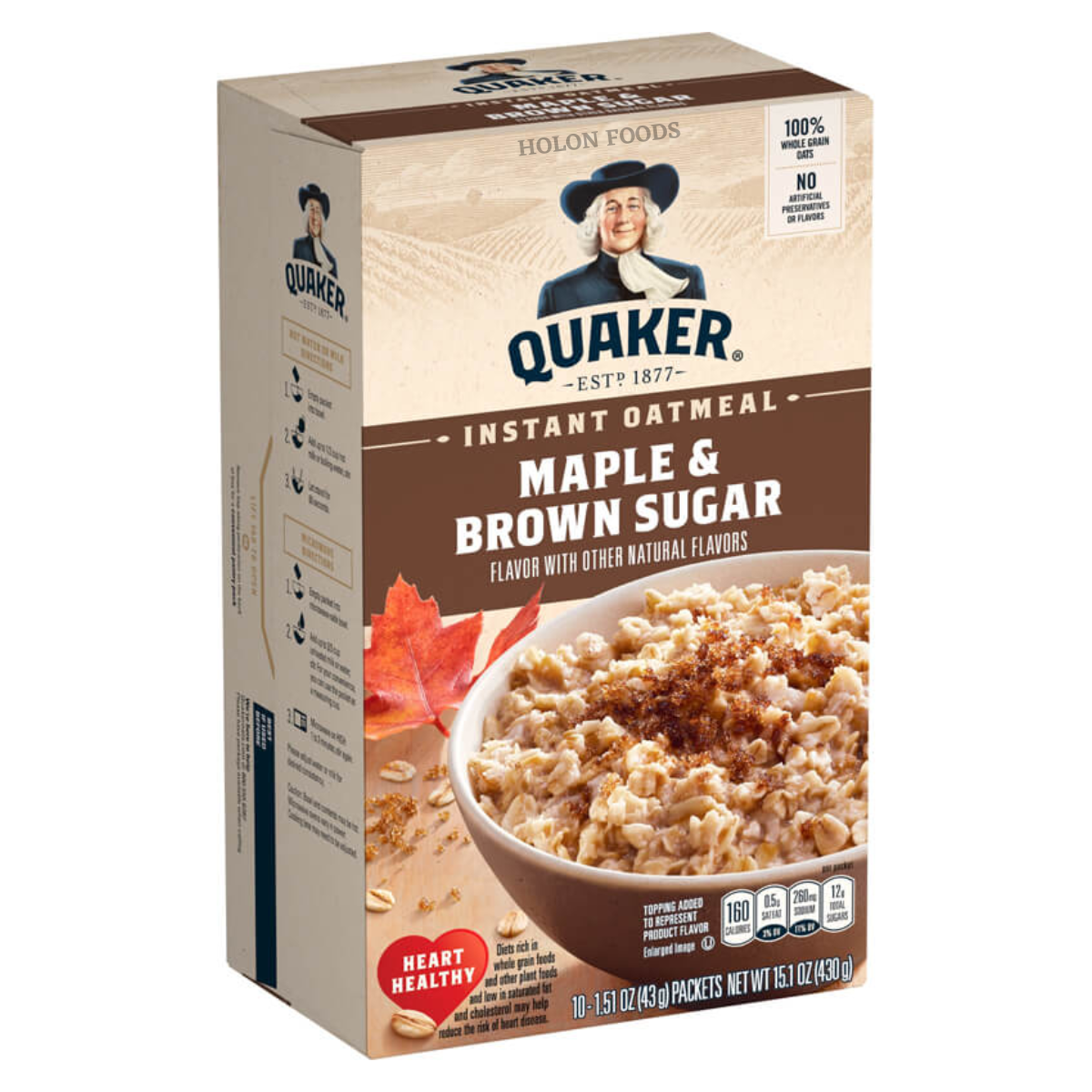 Order Quaker Maple Brown Sugar Instant Oatmeal 15 oz | Holon Kosher ...