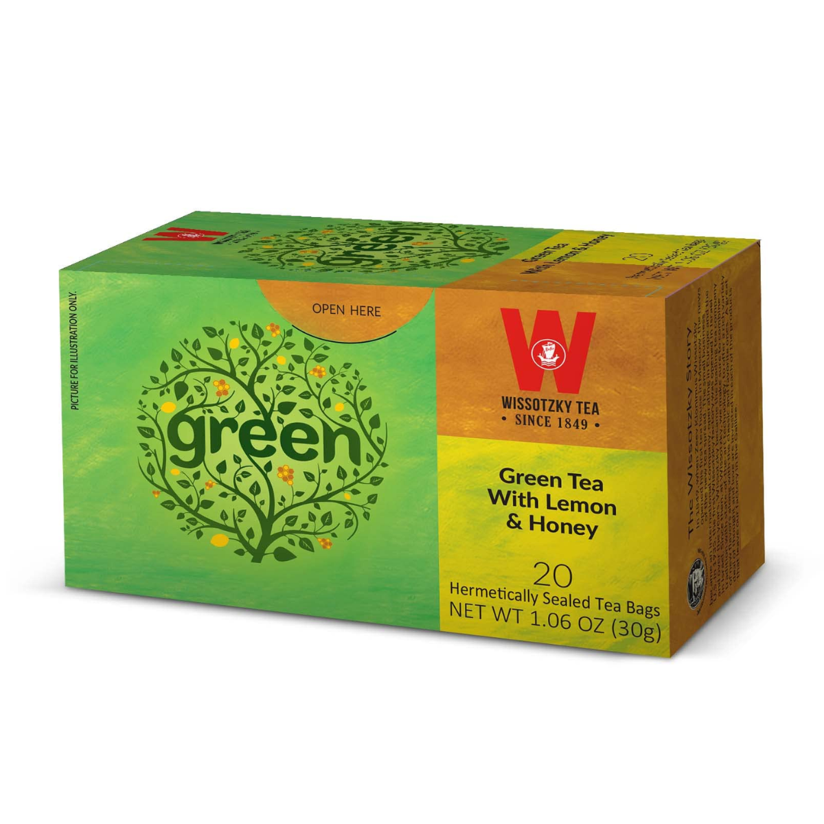 Order Wissotzky Lemon & Honey Green Tea 20 ct online | Holon Kosher ...